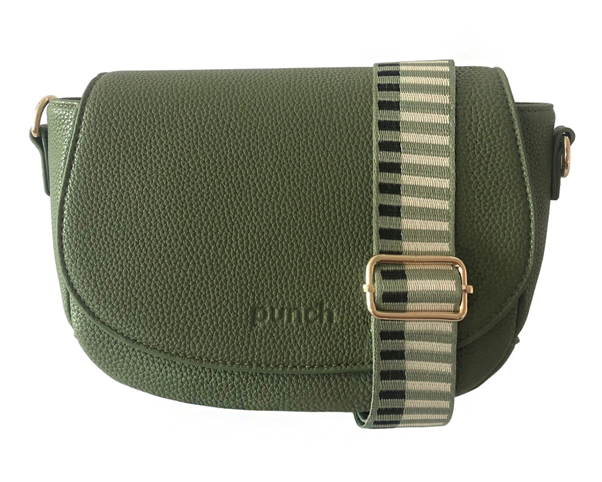 HARPER SADDLE CROSSBODY BAG KHAKI – Punch Neoprene